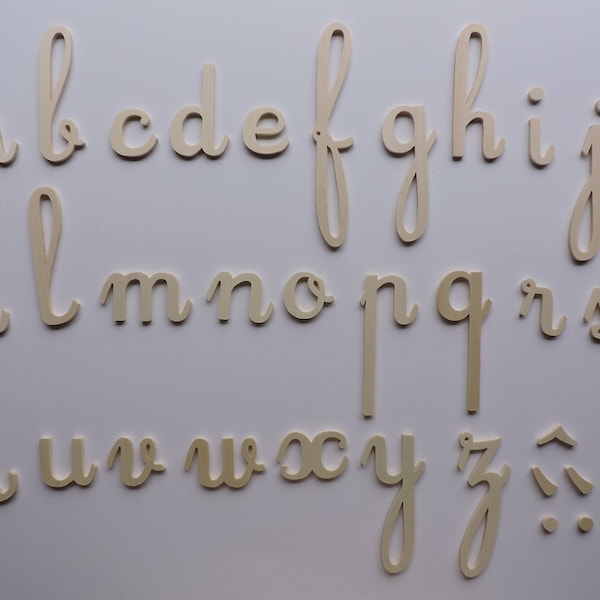 Cursive Wood Letters - Etsy