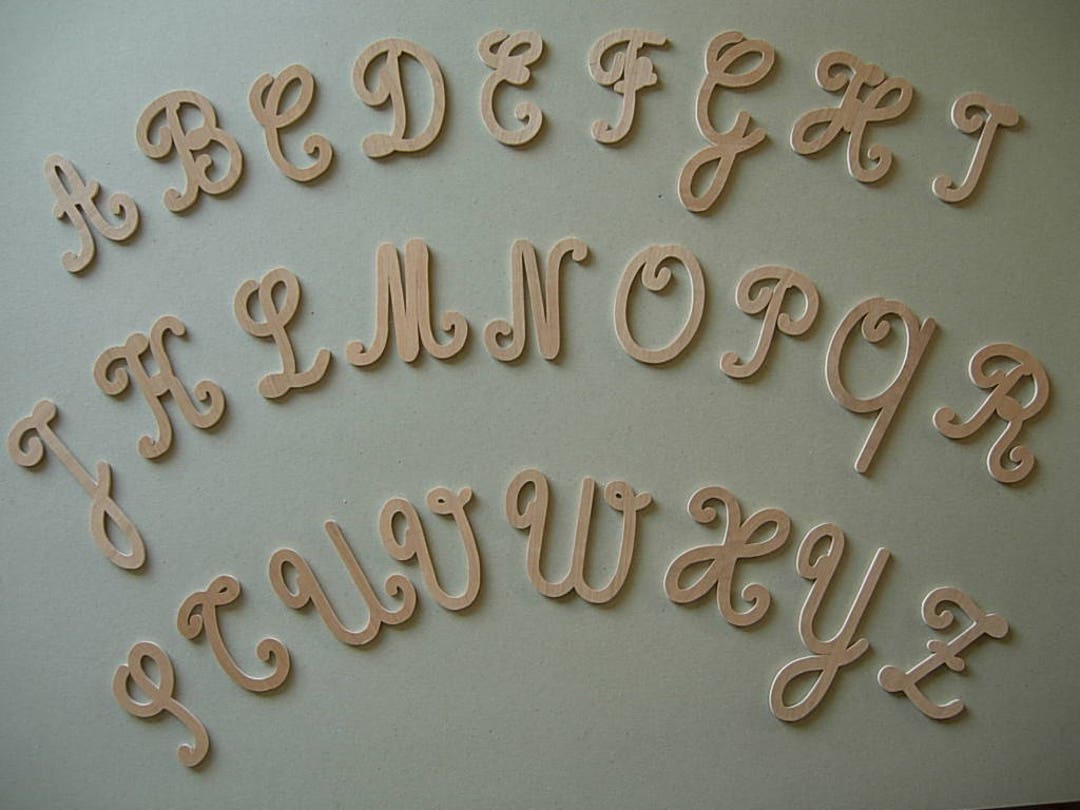 Uppercase Standard Cursive Alphabet 26 Wooden Letters - Etsy