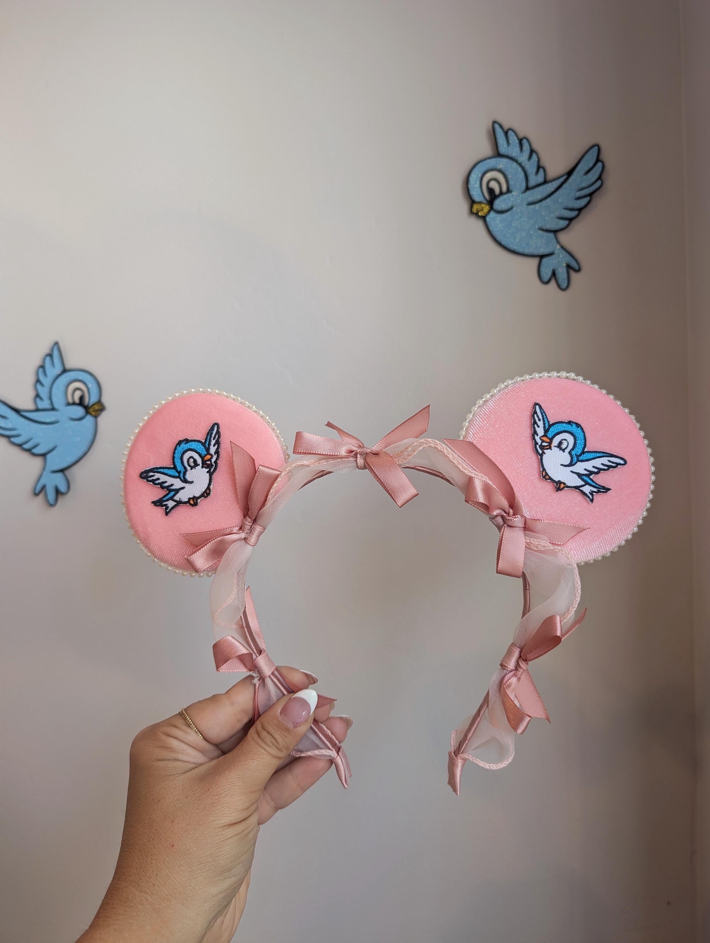 Cindy Inspired Blue Bird and Pearl Cottage Core Mickey Ears. Pearl ...