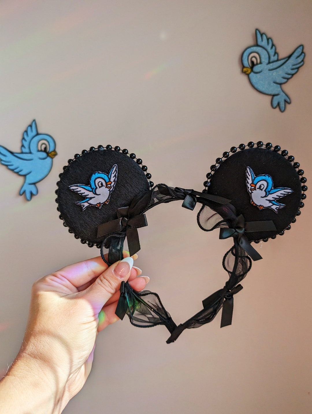 Black Themed Cindy Inspired Blue Bird and Pearl Cottage Core Mickey ...