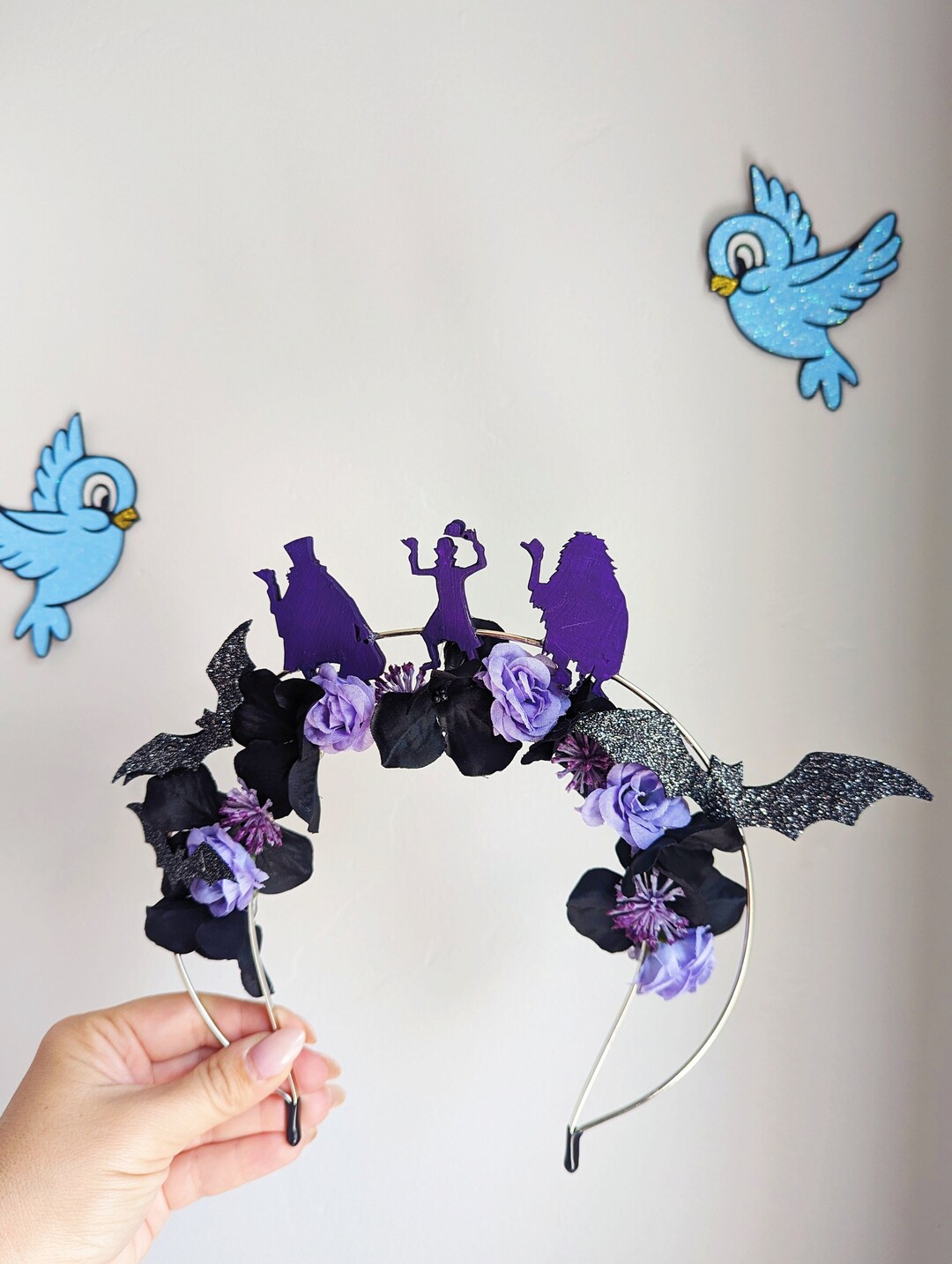 Happy Haunts and Bats Floral Halo Crown. Haunted Mansion - Etsy