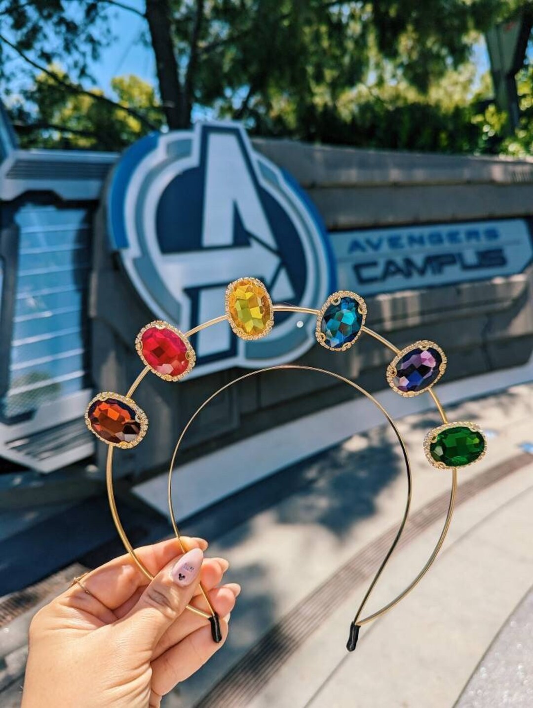 Infinity Stone or Pride Night Inspired Gem Halo Crown. Gemstone ...