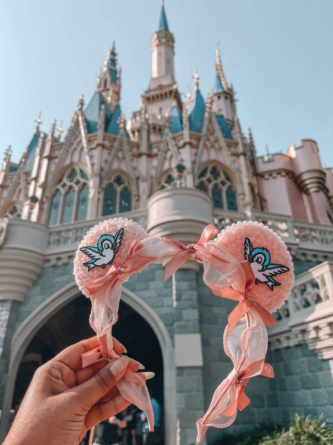 Cindy Inspired Blue Bird and Pearl Cottage Core Mickey Ears. Pearl ...