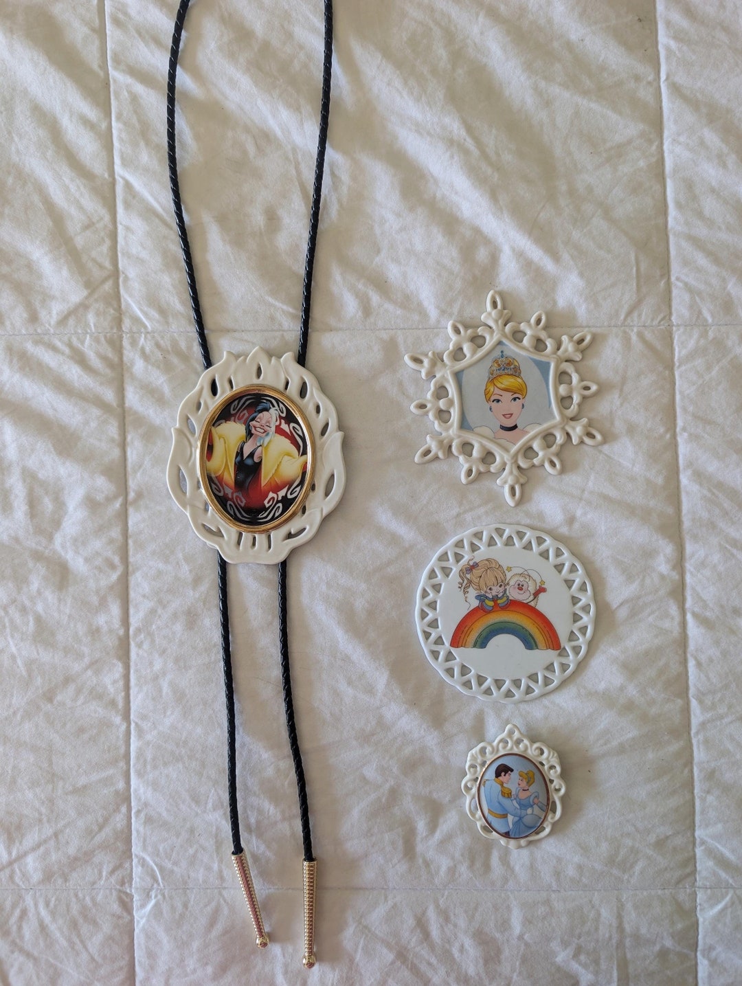 Lenox Porcelain Cameo Disney Bolo Tie or Hankie Holder. You Choose ...