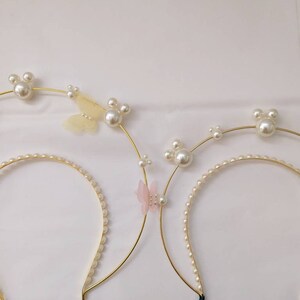 Petite Mickey Pearl Halo Crown Headband - Gold Pearl Theme Park Ears ...