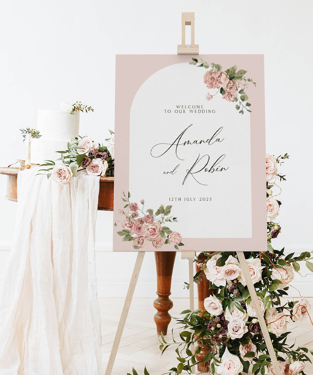 Printed Wedding Welcome Sign Board With Arch Detail A3 A2 A1 A0 Arch ...