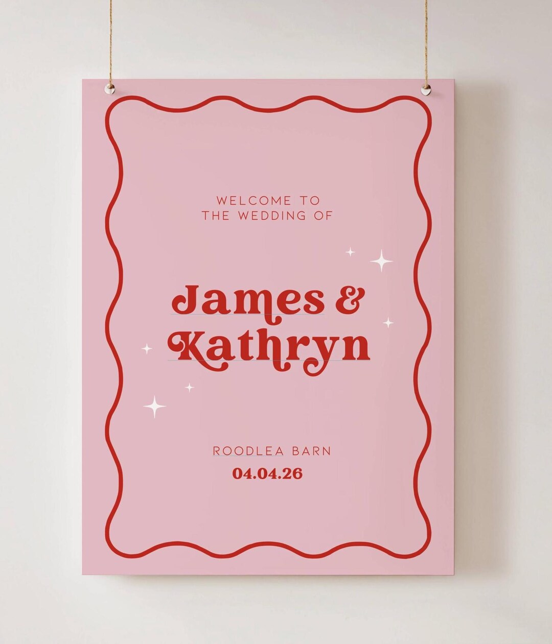 Printed Vintage Welcome Sign, A0 A1 A2 A3, Retro Wedding Welcome Sign ...