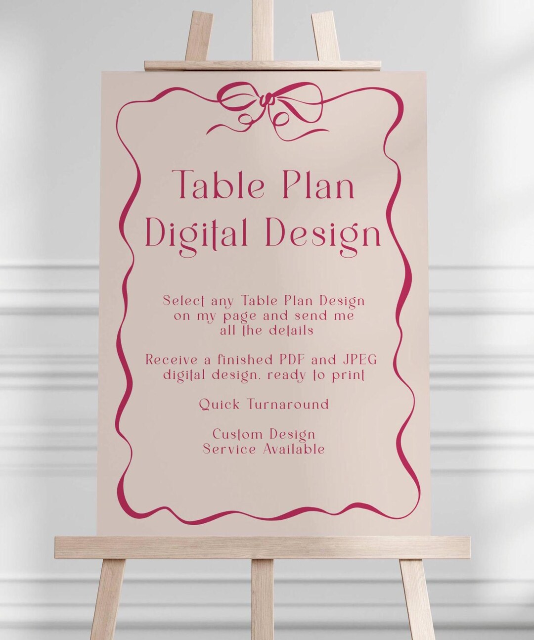 Wedding Table Plan Seating Chart Digital Design, Final Digital File PDF ...