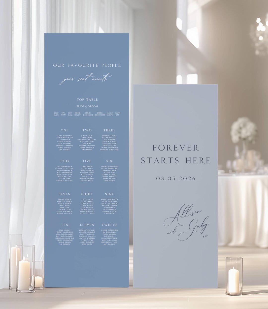Statement Wedding Signage Table Plan Seating Chart Welcome Sign Duo ...