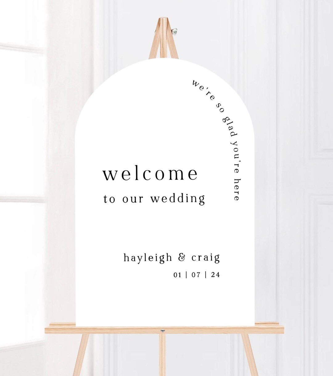 Arch Wedding Sign, Large Modern Wedding Sign Entrance, Curved Sign, A2 ...