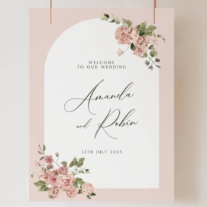 Printed Wedding Welcome Sign Board With Arch Detail A3 A2 A1 A0 Arch ...