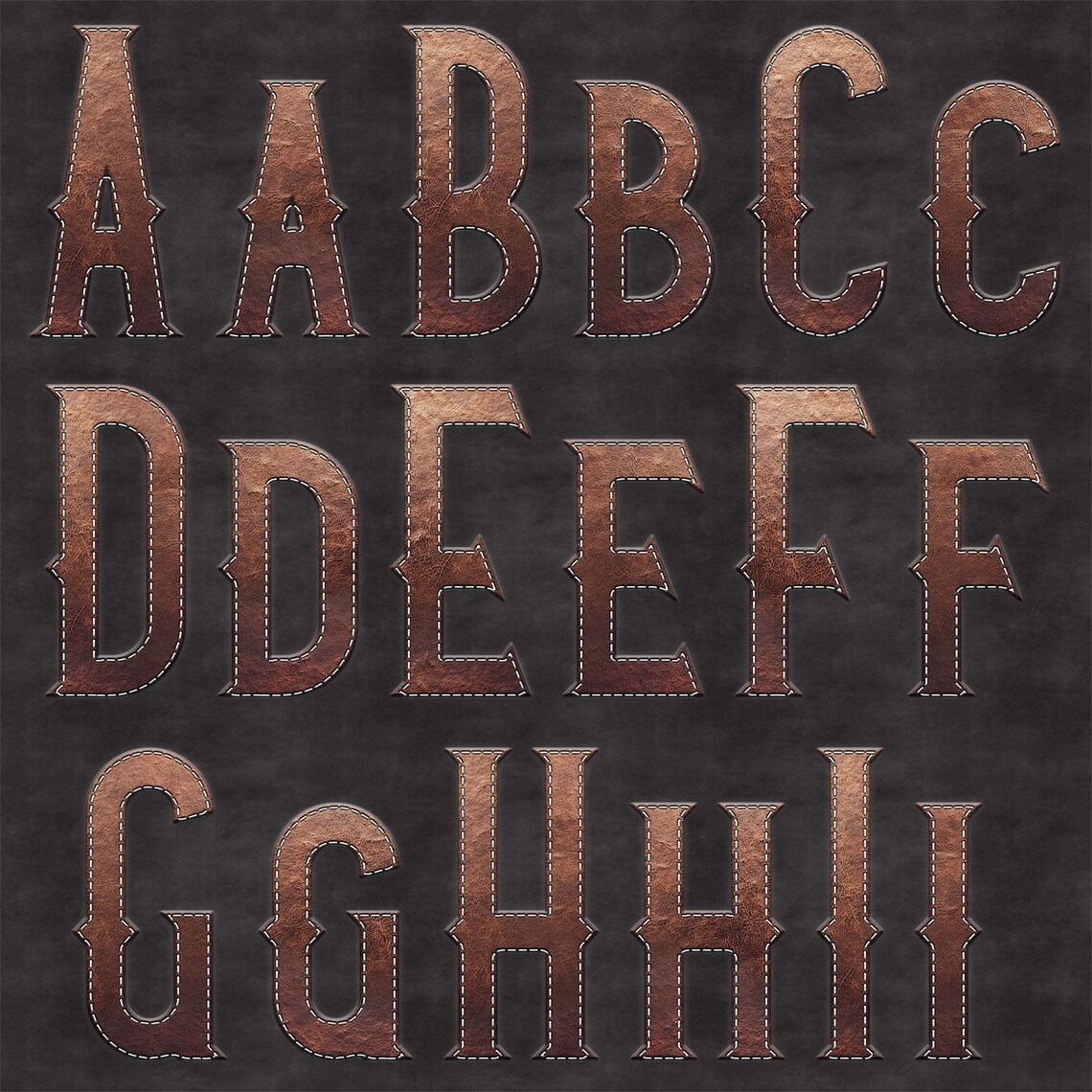 Western Leather Digital Scrapbooking Font 8 Desert Colors - Etsy