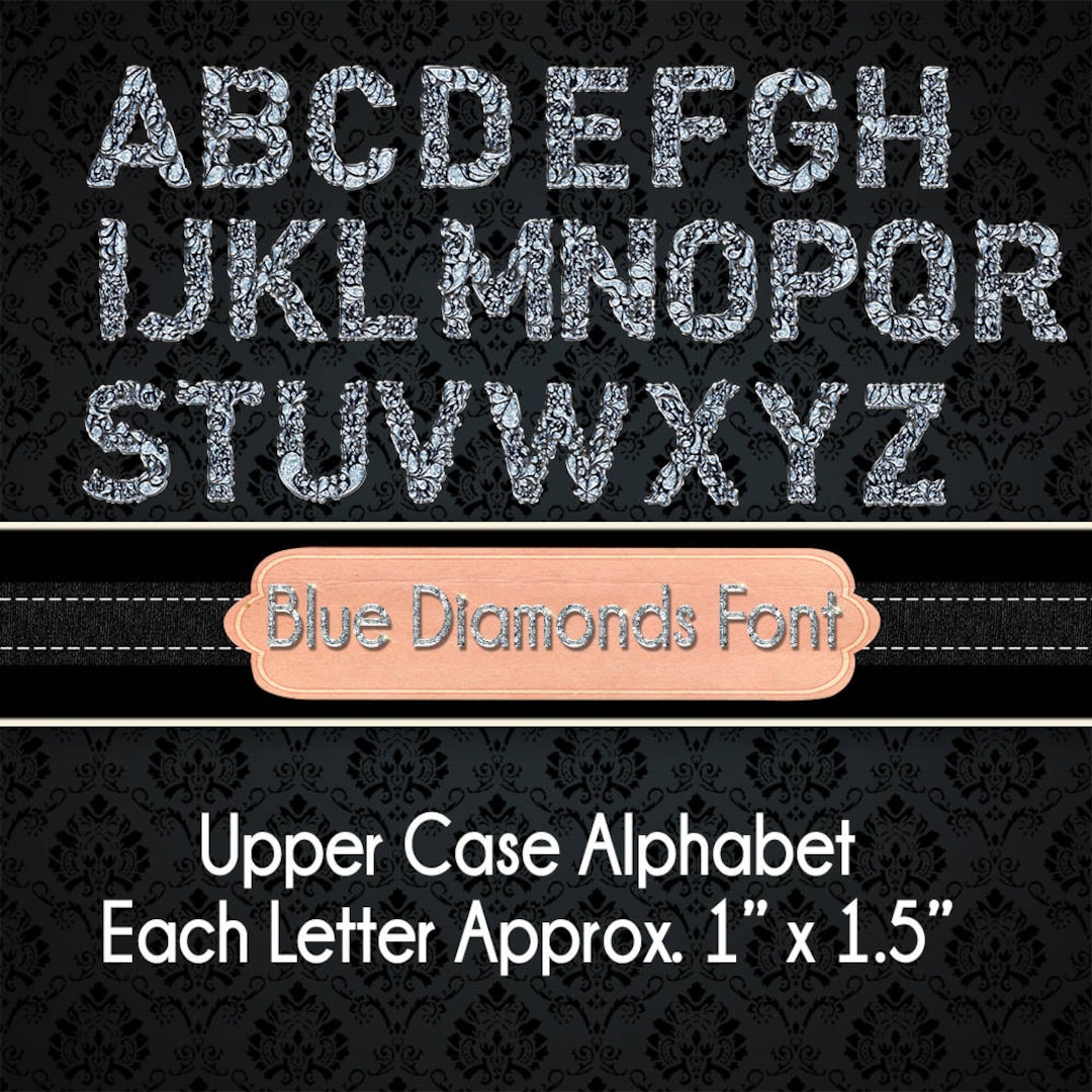 Blue Diamonds Font - Upper Case Letters Approx 1" X 1.5" - Etsy