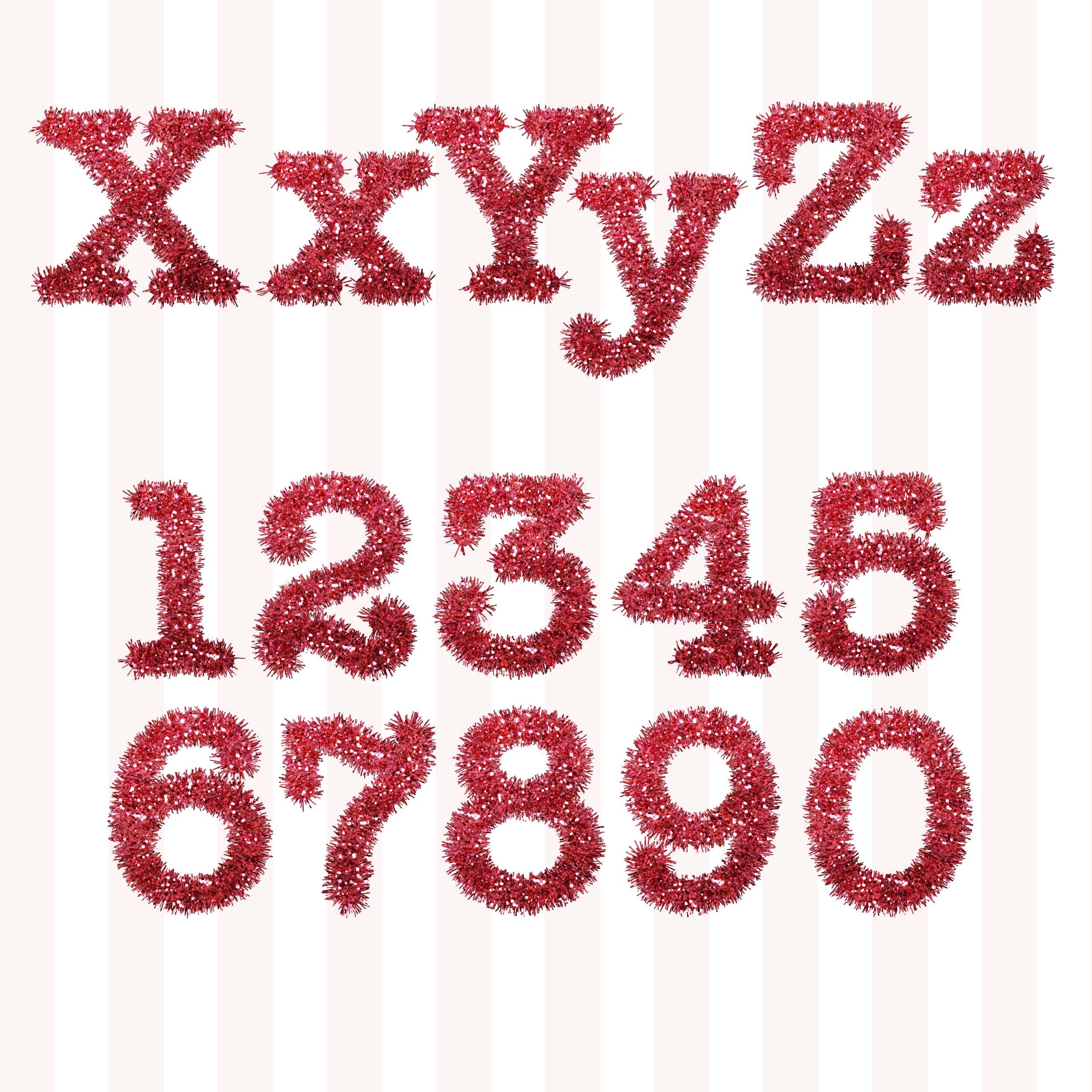 Tinsel Typewriter Font - Red - 2" Tall - Christmas Valentines Day - Etsy