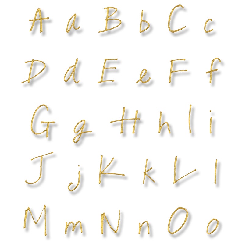 Golden Liquid Handwriting Digital Font Clipart - Etsy