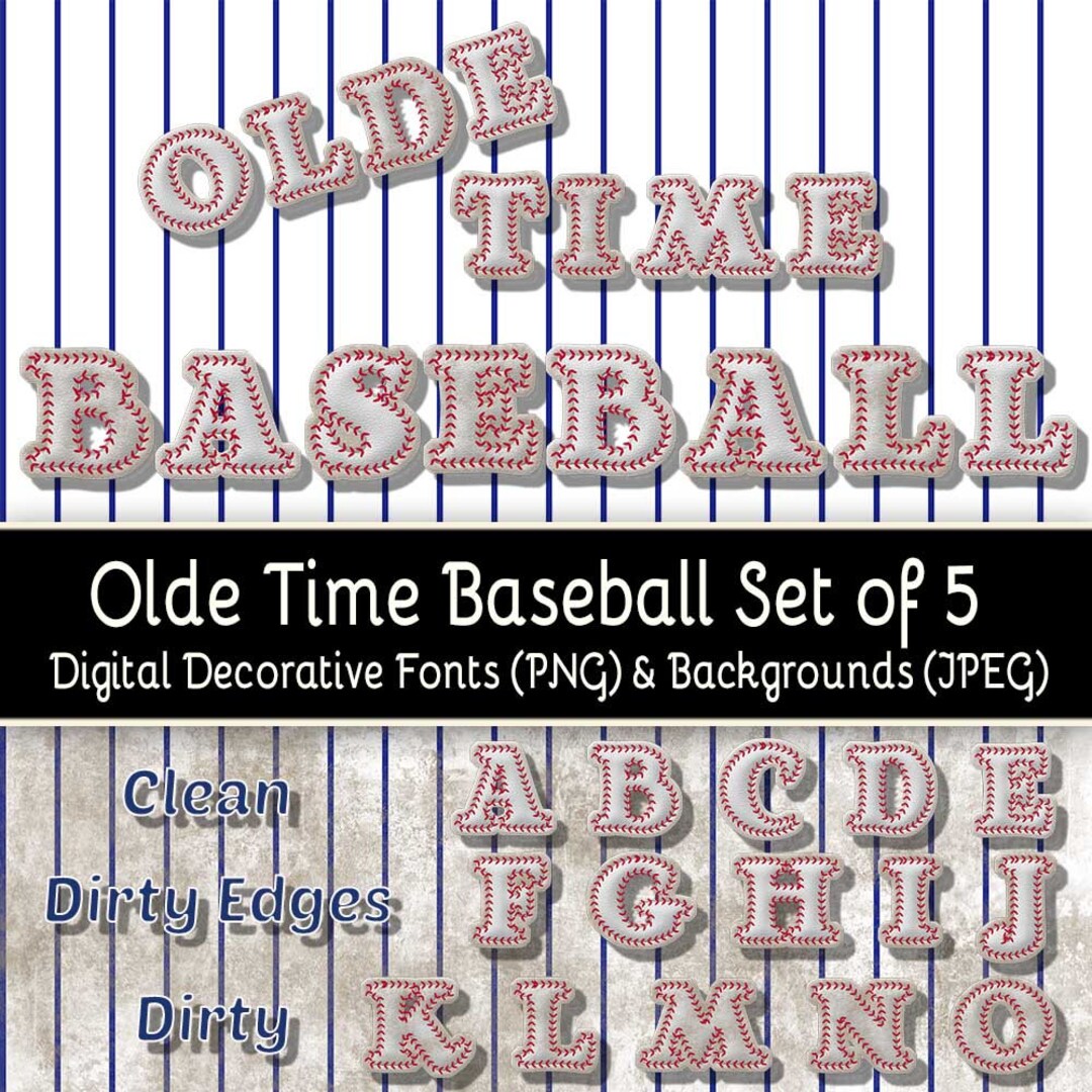 Old Time Baseball Font Collection - Set of 3 - Etsy