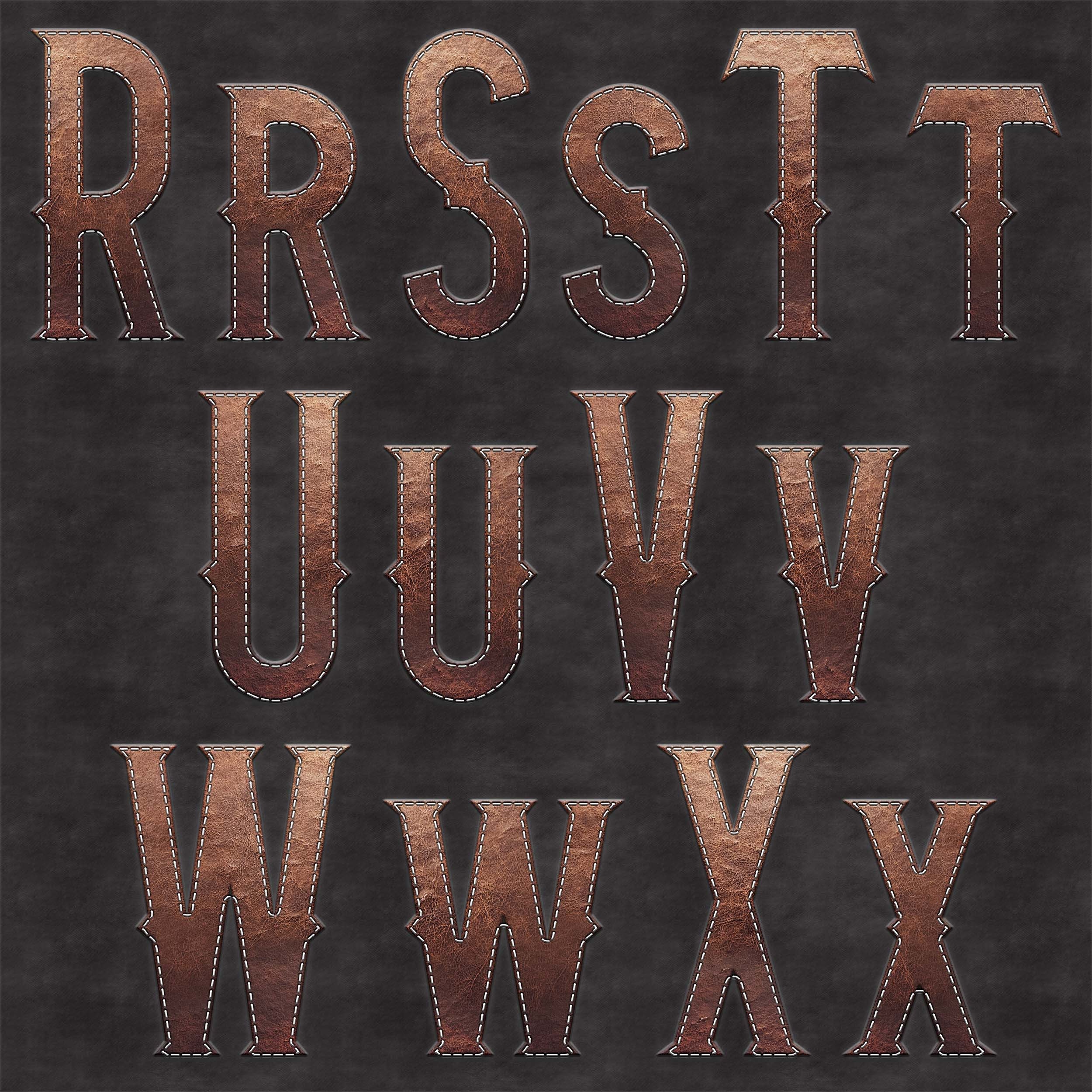 Western Leather Digital Scrapbooking Font 8 Desert Colors | Etsy