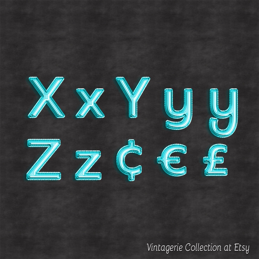 TEAL Foil Balloon Font PNG Clipart Upper/lower Case, Numbers ...