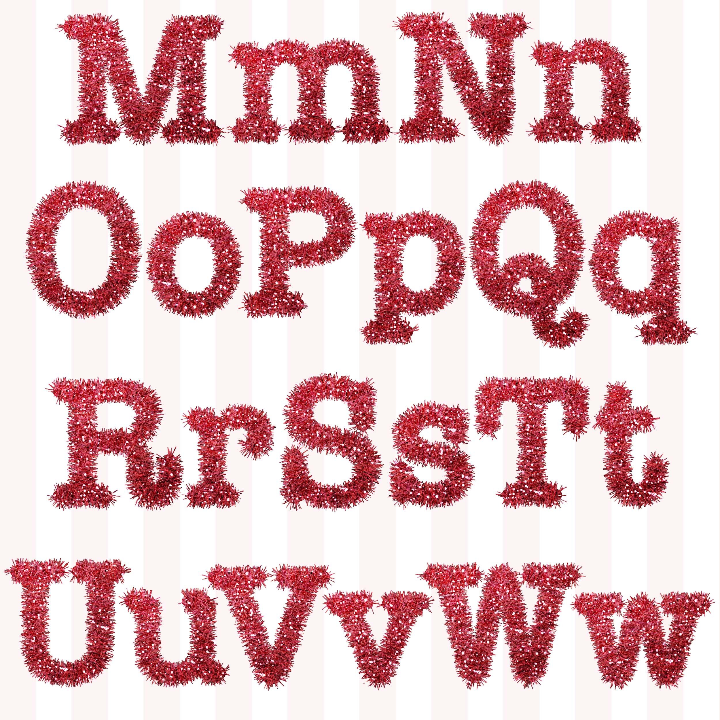 Tinsel Typewriter Font - Red - 2" Tall - Christmas Valentines Day - Etsy