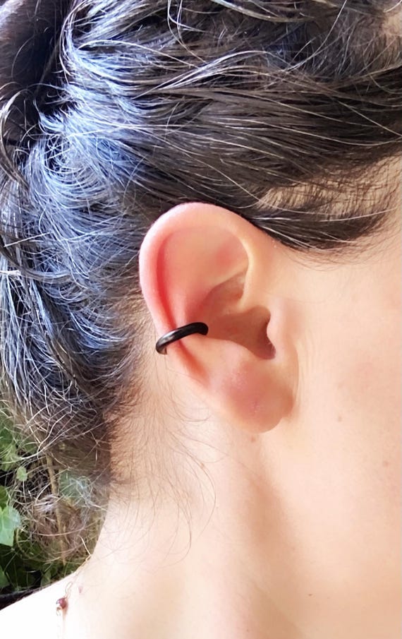 Buy Ear Cuff Conch Ring Black 3mm 8g Ear Cuff Conch Ring Fake Piercing Minimalist Rock Gothic Punk Boho Ear Jewelry Online in India Etsy