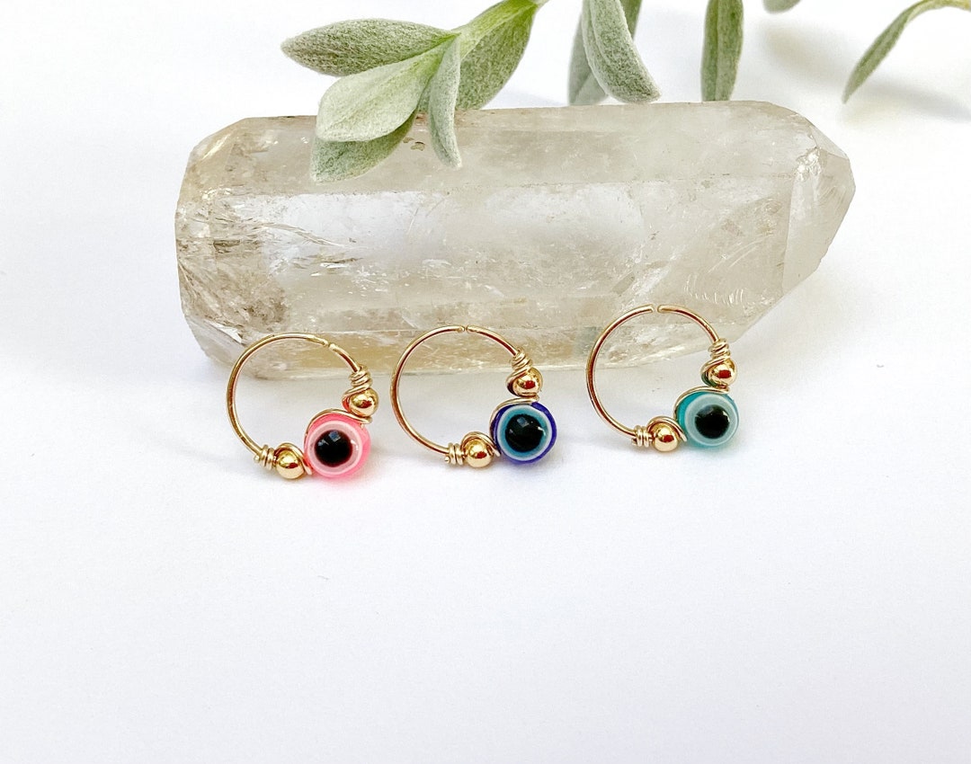 Gold-plated or Stainless Steel Evil Eye Piercing, 0.6 Mm/22g, 0.8 Mm ...