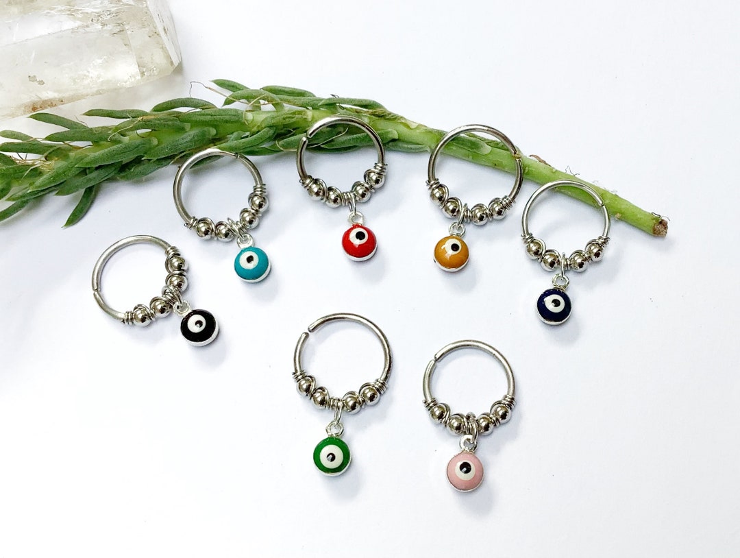 Surgical Steel Evil Eye Piercing, Helix Ring, Conch, Septum, Nostril ...