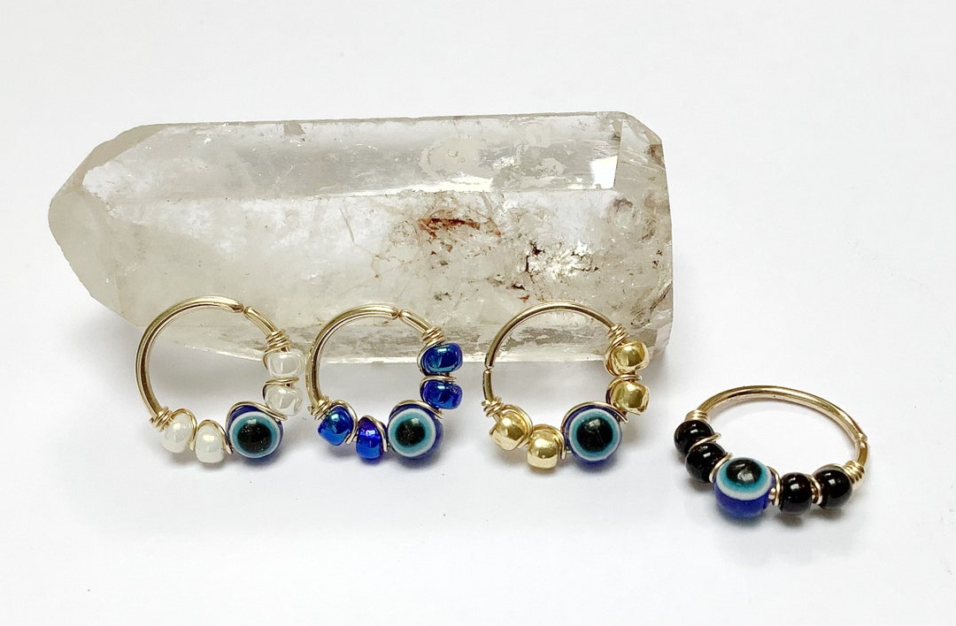 Gold Plated Evil Eye Piercing, 1mm/18g, 0.8mm/20g, Septum Ring, Helix ...