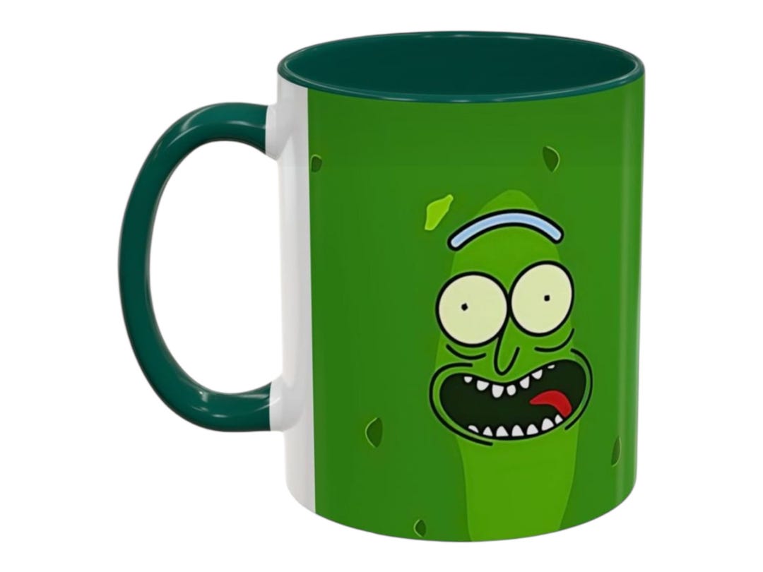 Rick and Morty Pickle Rick Mug - Funny Cartoon Green Cup - 200-299ml ...