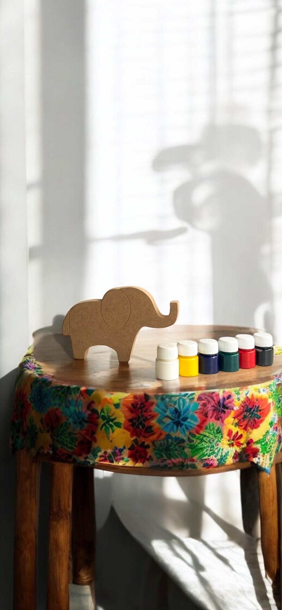 DIY Finger Paint Wooden Toy Set for Kids – Unpainted MDF Shapes With ...