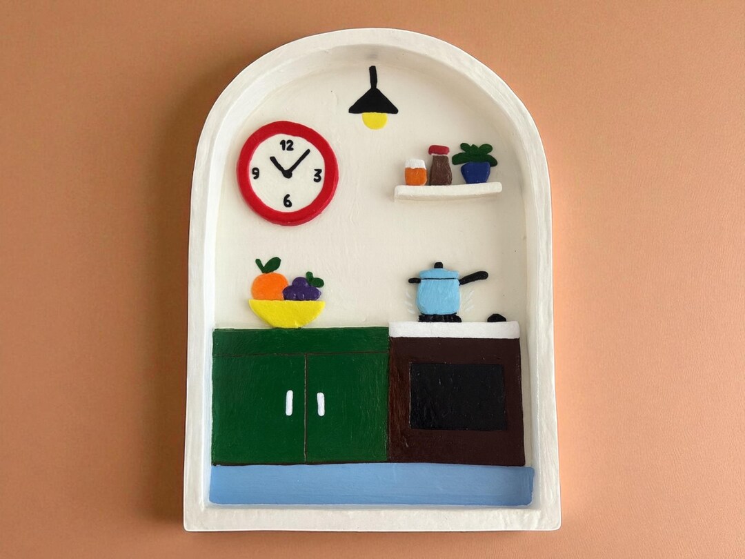 Handmade Ceramic Wall Decor 15x12 Cm – Colorful Kitchen Design - Etsy