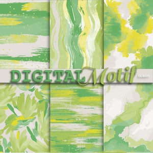 Seamless Brush Stroke Digital Paper – Bold Paint Streaks, Metallic ...