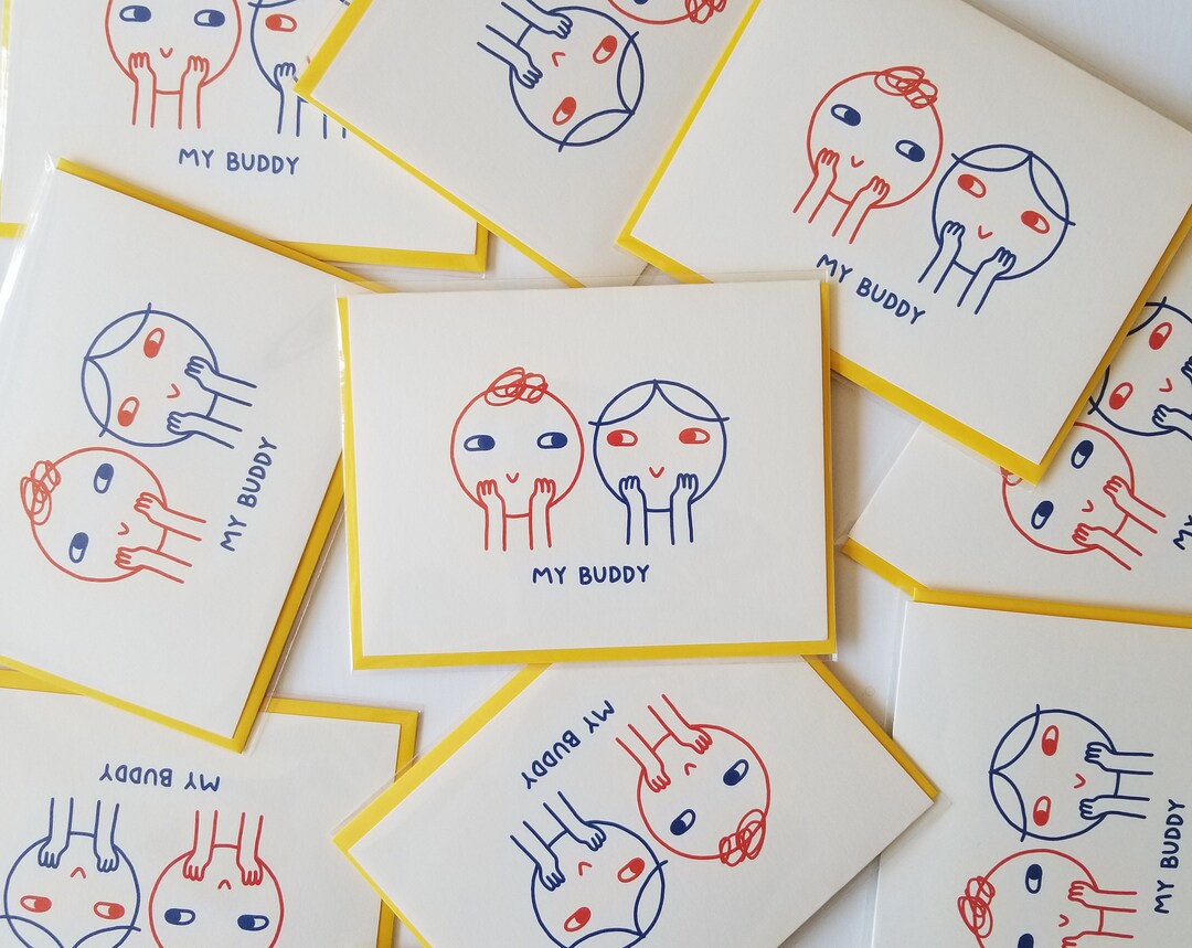 My Buddy / Greeting Card / Friendship Card - Etsy