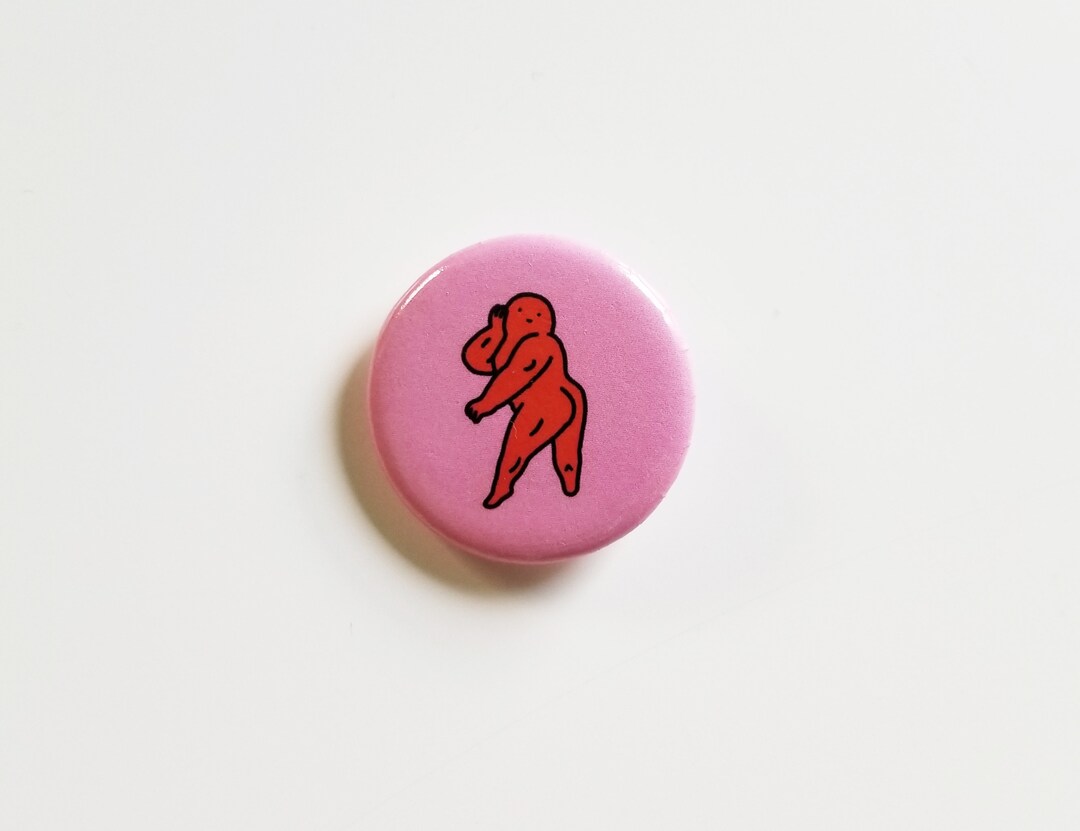 Beefcake Pin Back Button Pink Pin Etsy