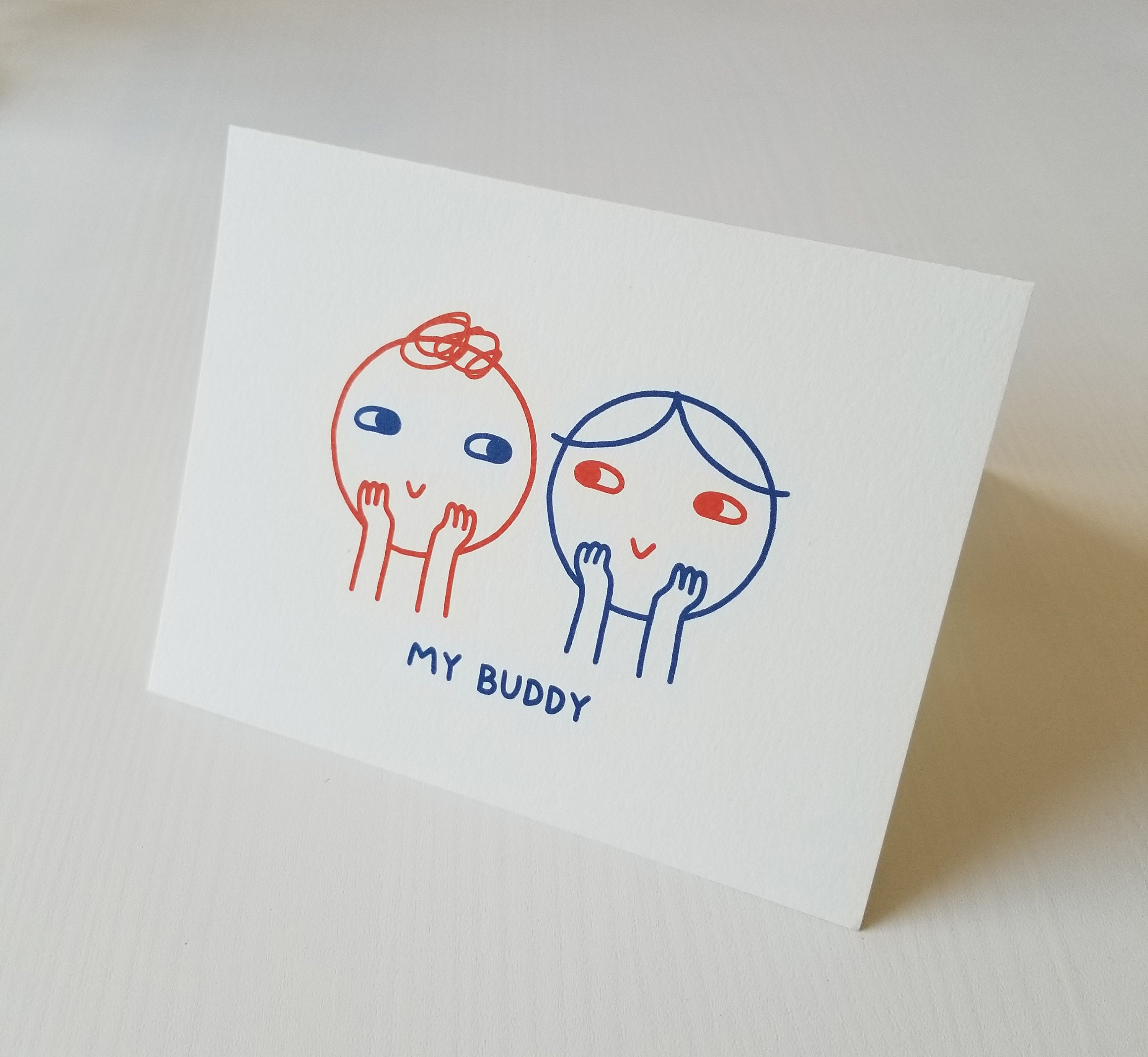 My Buddy / Greeting Card / Friendship Card - Etsy
