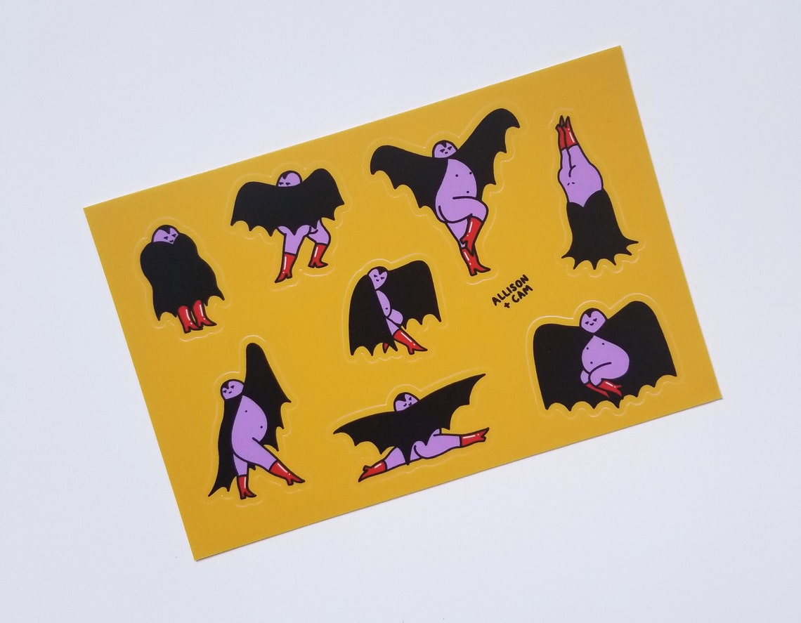 Vamp Sticker Sheet / 8 Halloween Stickers | Etsy