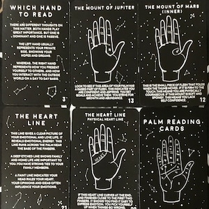 Palm Reading Cards, How to Read Palms, Palmistry, Chiromancy - Etsy