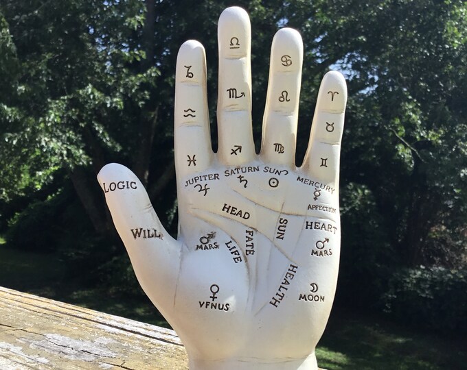Chiromancy Hand Figurine, Palmistry Hand, White Rustic - Etsy
