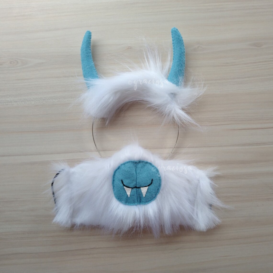 Yeti Face Mask and Yeti Headband Set Yeti Costume Set | Etsy