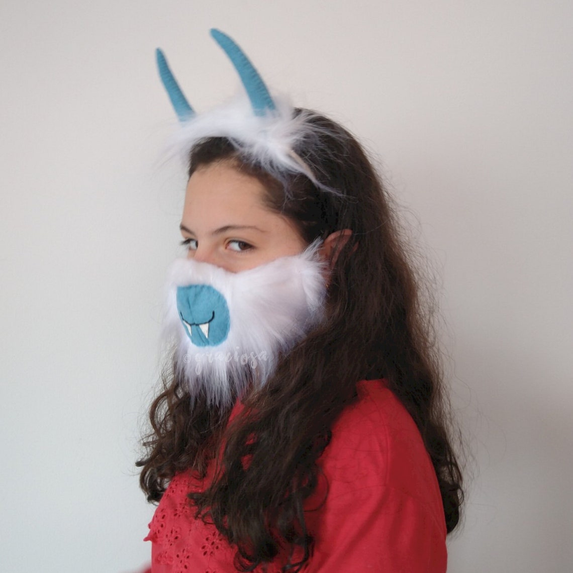 Yeti Face Mask and Yeti Headband Set Yeti Costume Set | Etsy
