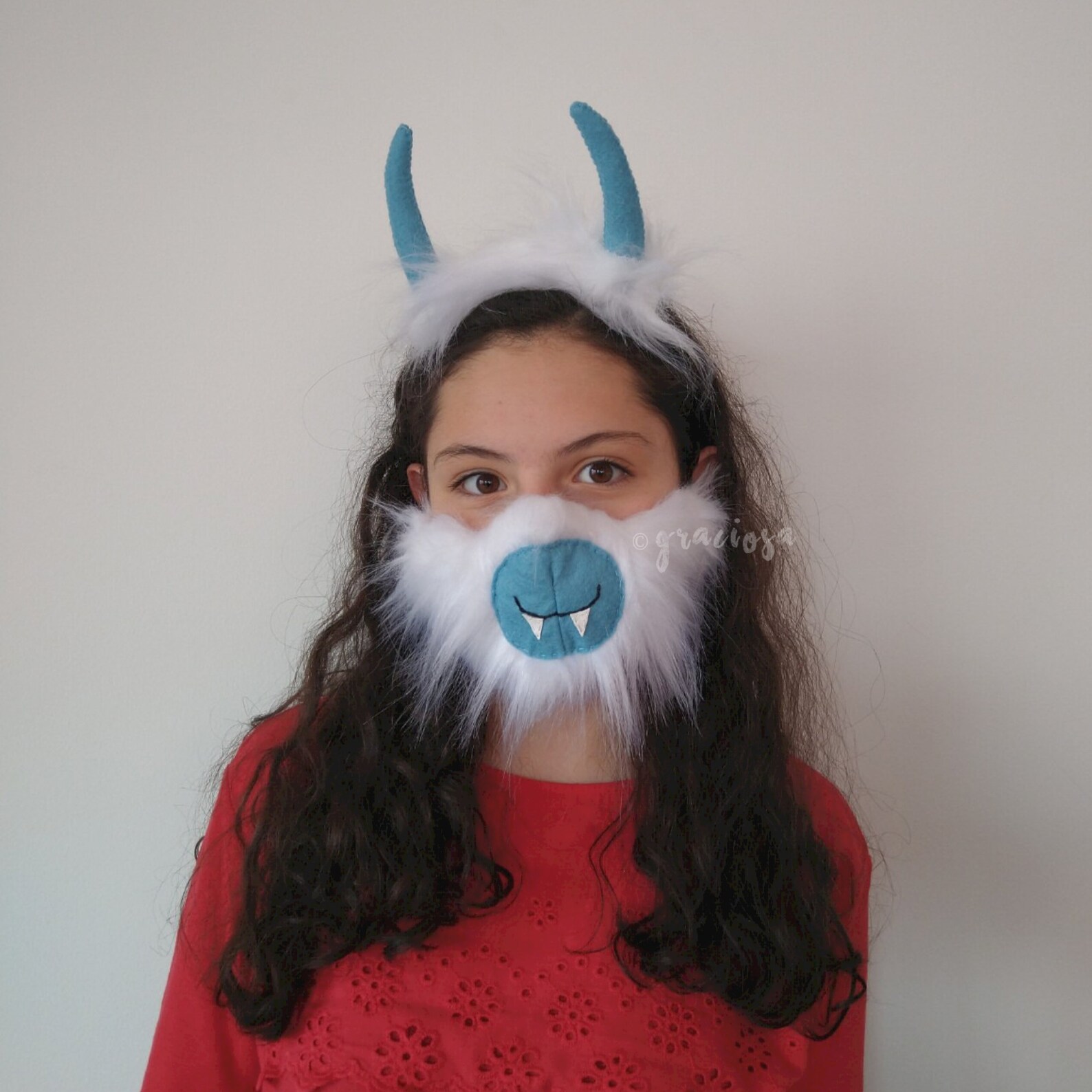 Yeti Face Mask and Yeti Headband Set Yeti Costume Set | Etsy