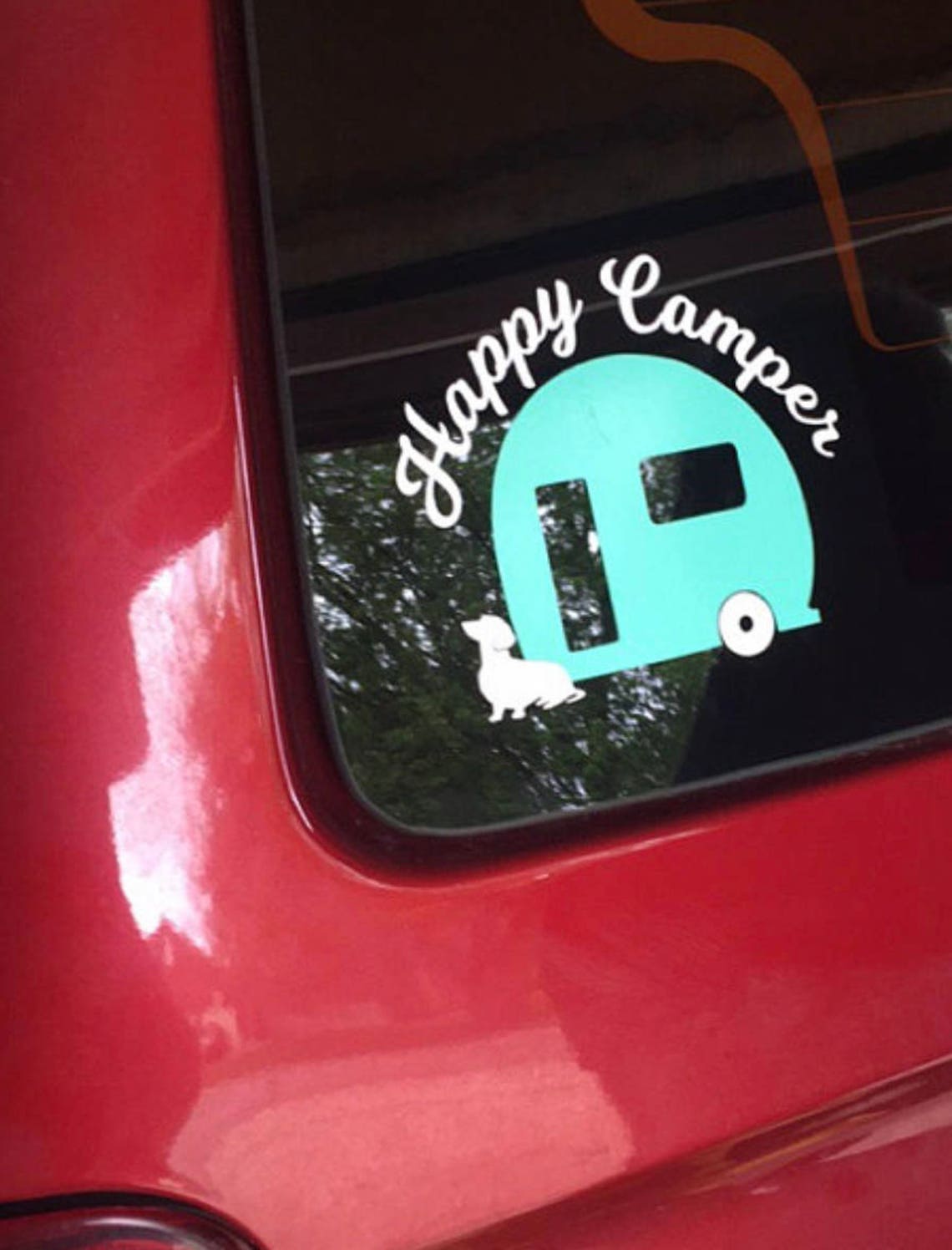 Happy Camper Decal Camper Decal Sticker Decal Dachshund Decal - Etsy