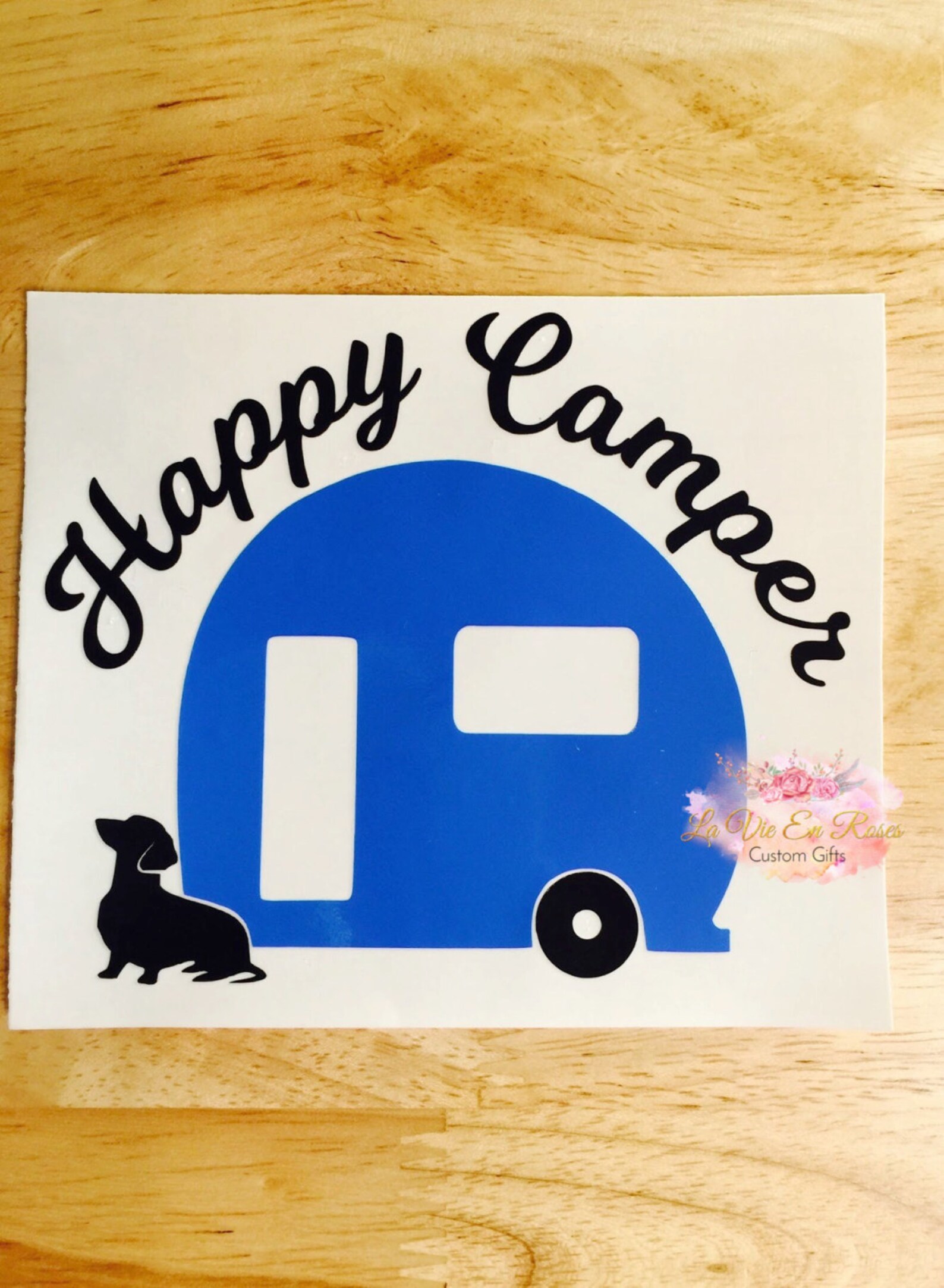 Happy Camper Decal Camper Decal Sticker Decal Dachshund Decal - Etsy
