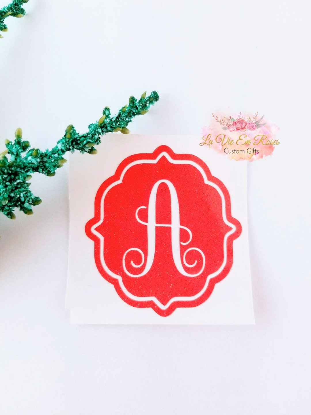 Initial Decal Letter Decal Decal Phone Decal Instant Pot Vine Monogram ...