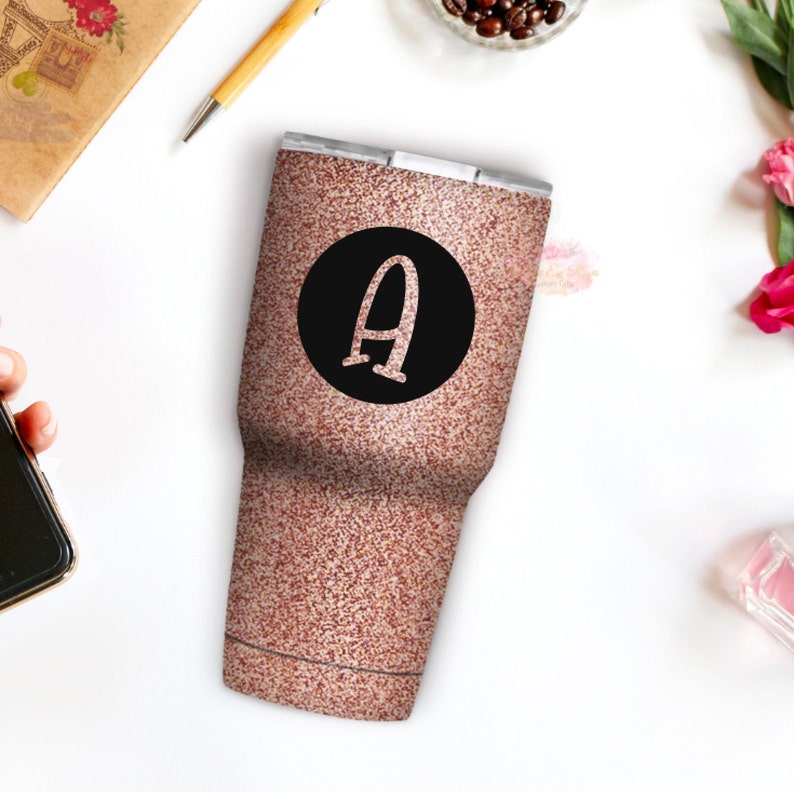 Circle Initial Decal Initial Sticker Letter Decal Letter - Etsy