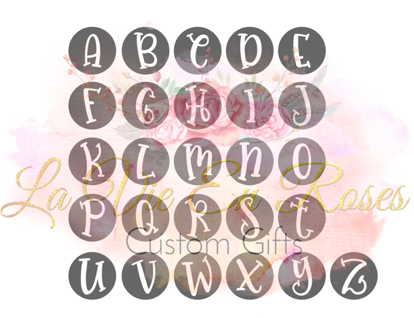 Circle Initial Decal Initial Sticker Letter Decal Letter | Etsy