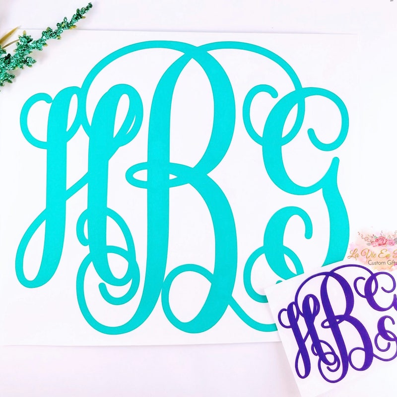 Monogram Sticker - Etsy