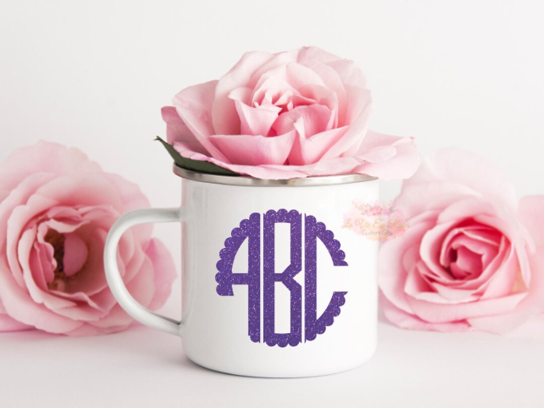 Circle Monogram Sticker Monogram Car Decal Car Sticker - Etsy