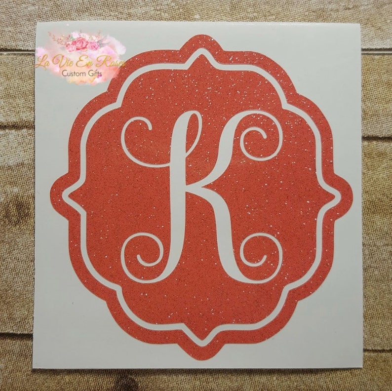 Pretty Letter Sticker Monogram Decal Decal Computer Decal - Etsy