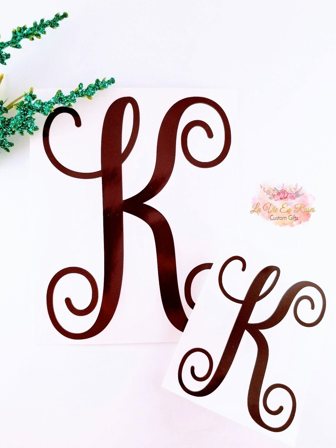 Initial Stickers, Vine Initial Stickers, Letter Stickers, Monogram ...