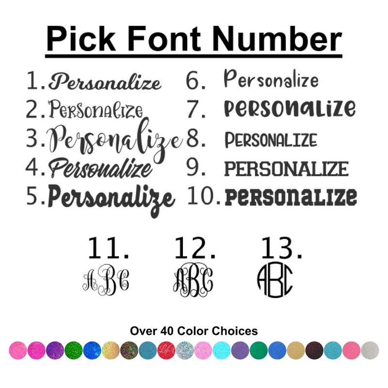 Last Name Decal - Etsy